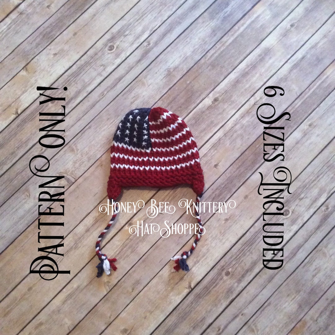 American Flag Hat PATTERN ONLY - 6 Sizes Included; Americana, Usa ...