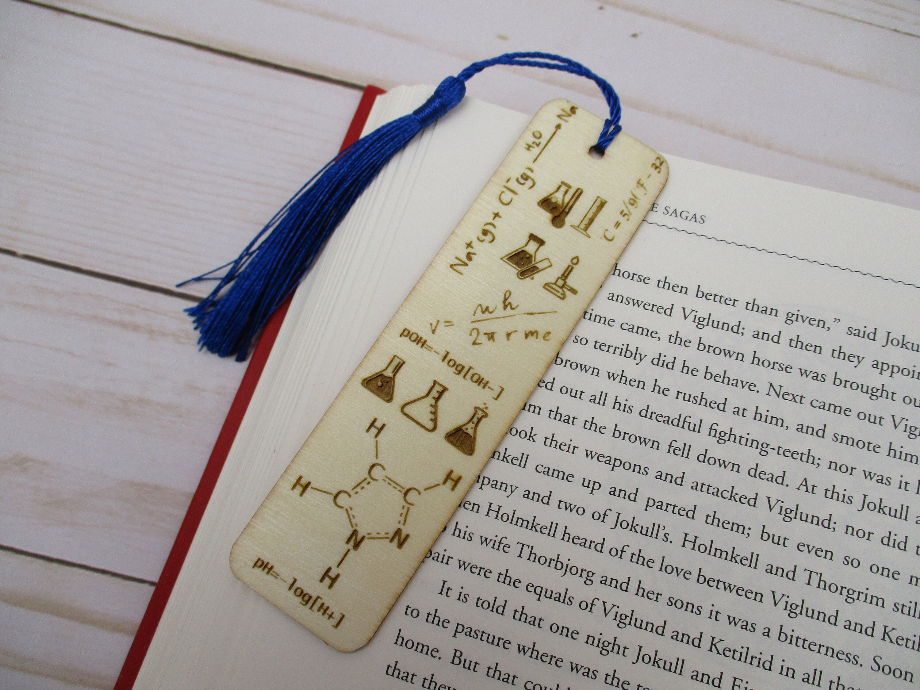 Bookmark with Chemistry Formulas and Name in Elements in | Etsy