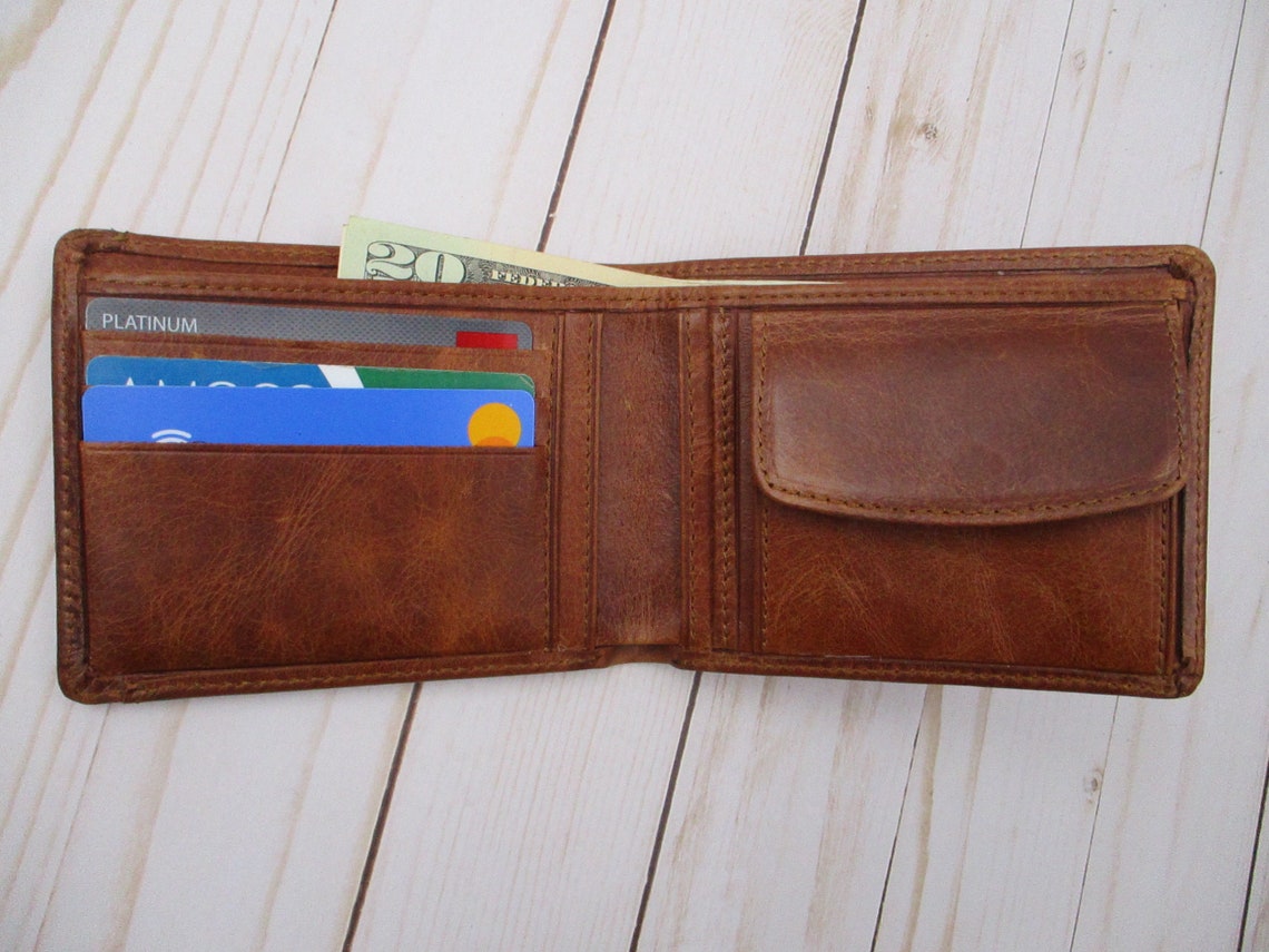 Men's Wallet With Removable Card / ID Holder and Coin - Etsy