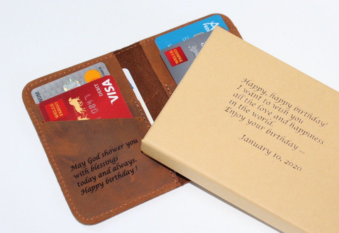 Photo Engraved Minimalist Card Wallet With Personalized Gift | Etsy