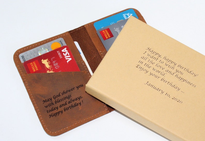 Photo Engraved Minimalist Card Wallet With Personalized Gift - Etsy