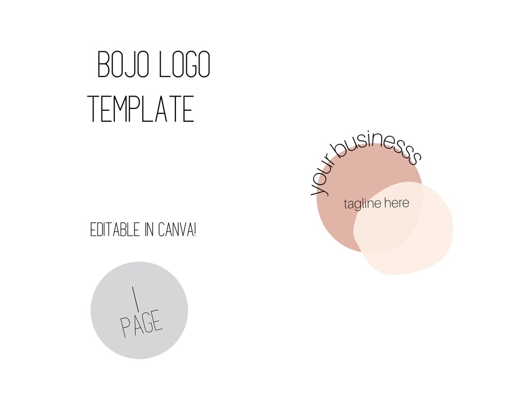 Boho Style Logo Template - Customizable in Canva! - Etsy