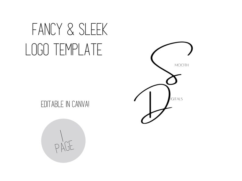 Fancy and Sleek Logo Template - Customize in Canva! - Etsy