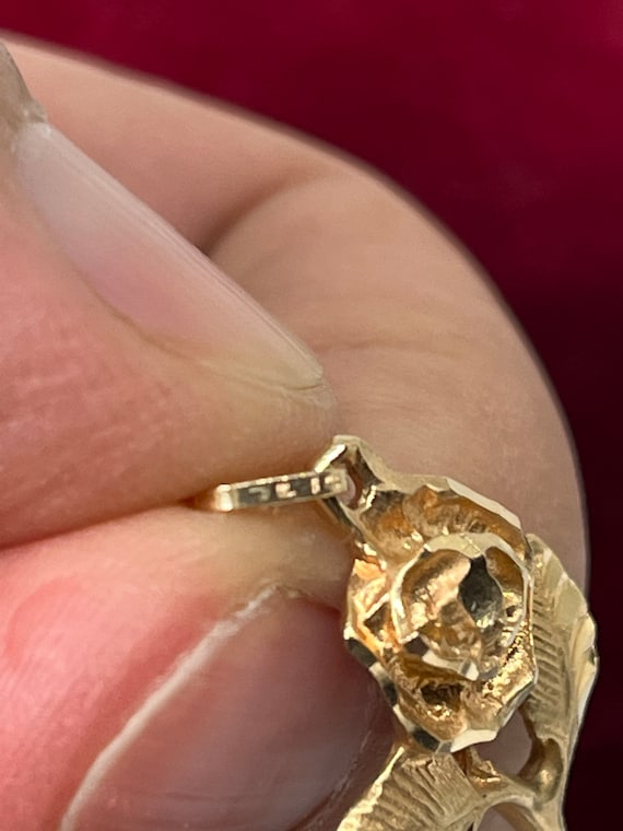 14k solid gold Hatch rose charm - Gem