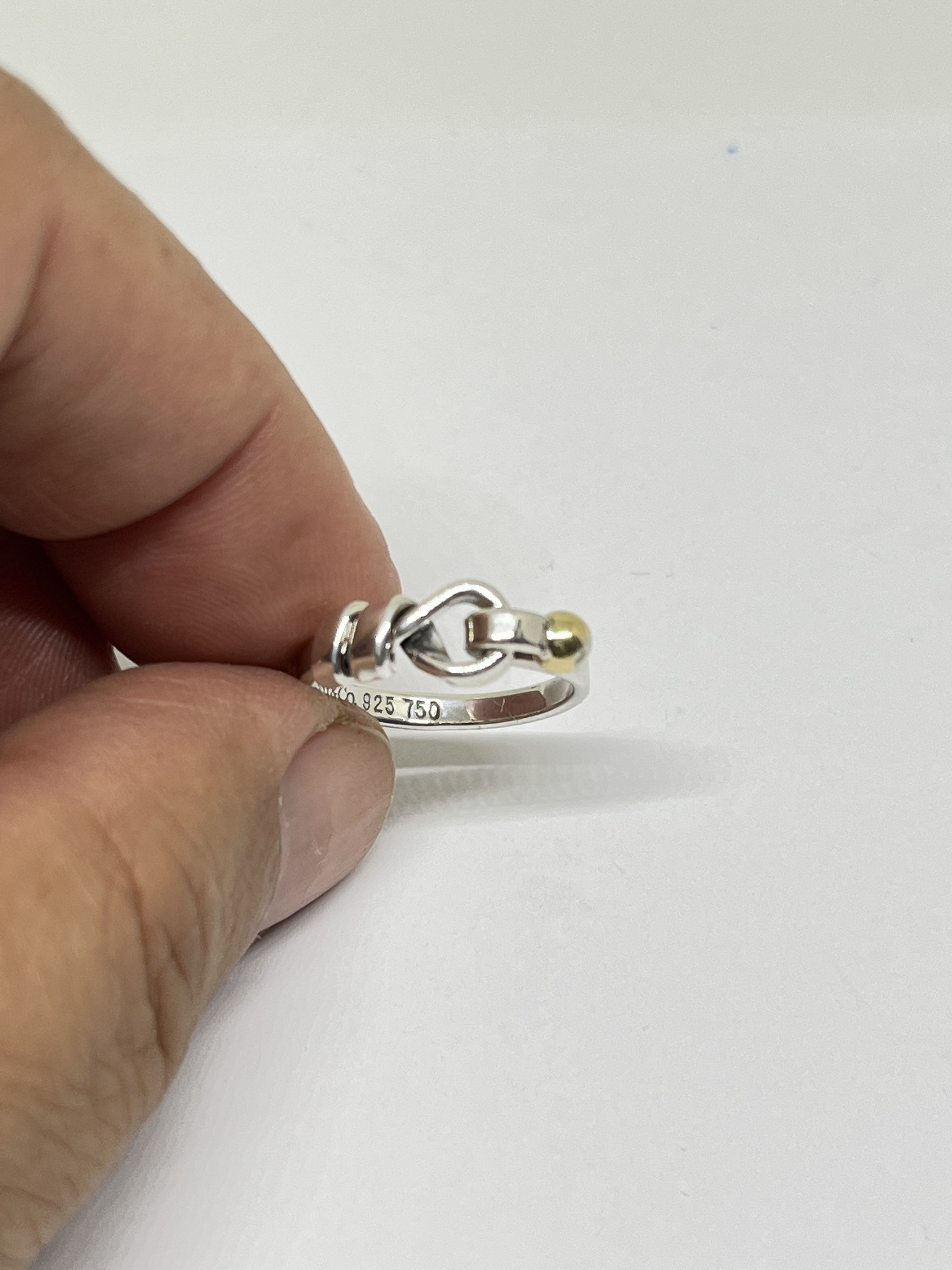 Vintage Tiffany &co. Hook Eye Band Ring 925 Sterling 750 Gold - Etsy