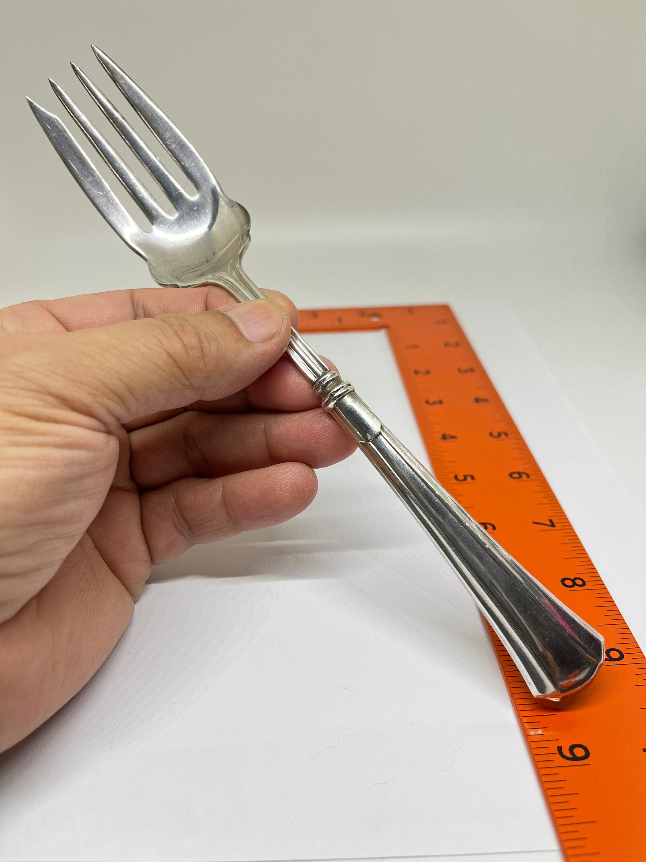 GMF Sterling Silver Handle Large Fork - Etsy