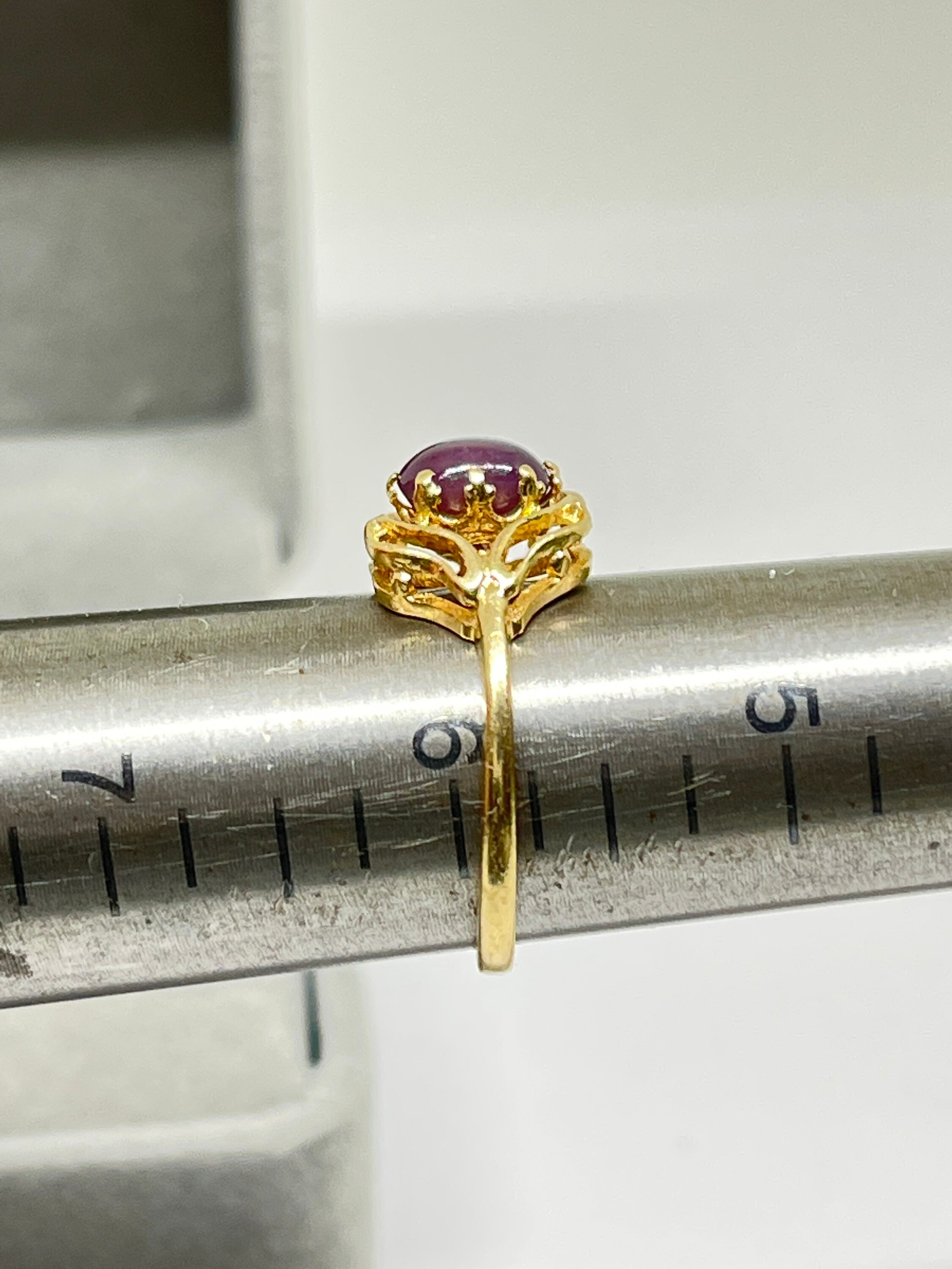 Vintage Solid Gold Violet Color Genuine Star Sapphire Ladies - Etsy