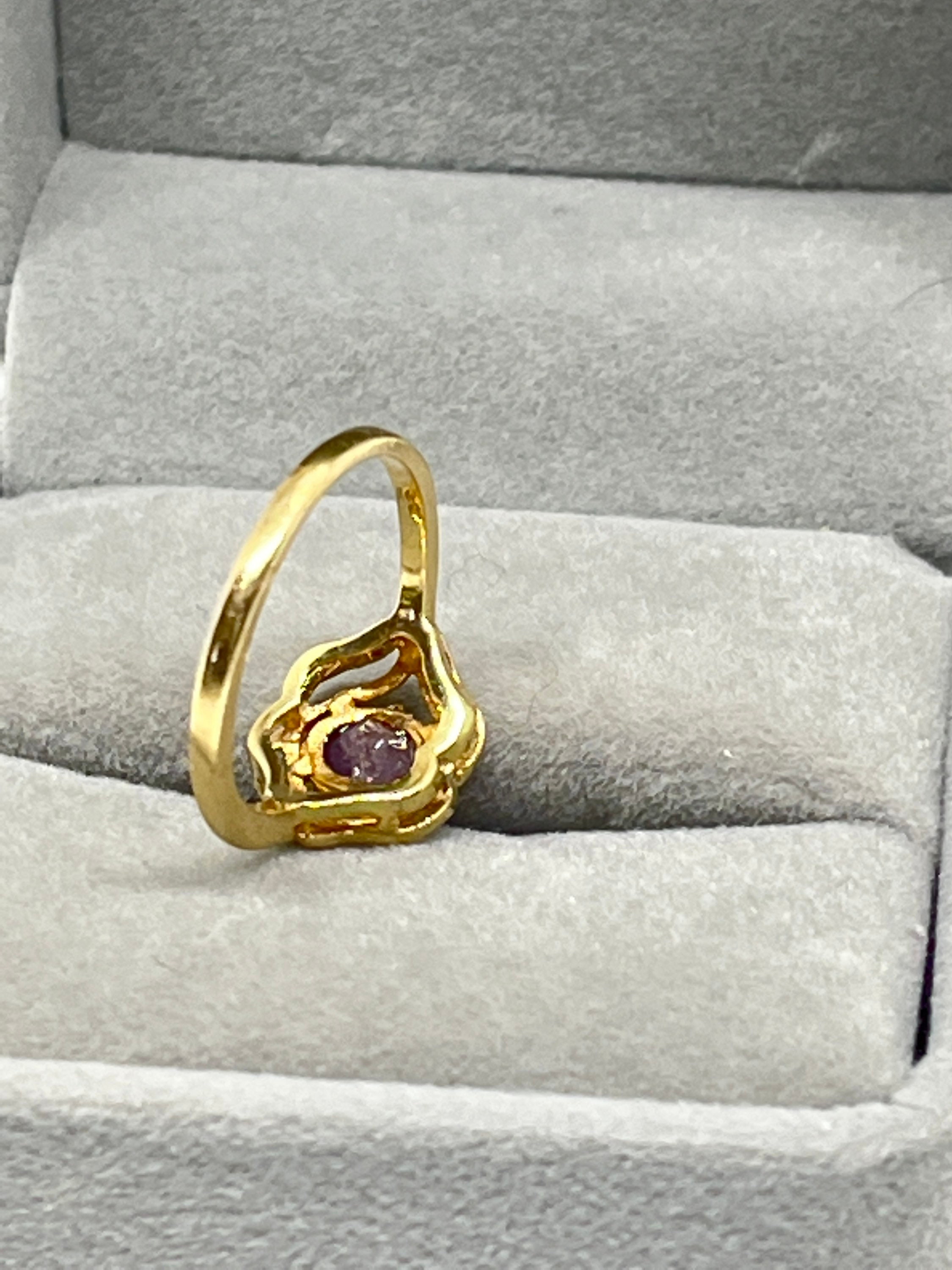 Vintage Solid Gold Violet Color Genuine Star Sapphire Ladies - Etsy