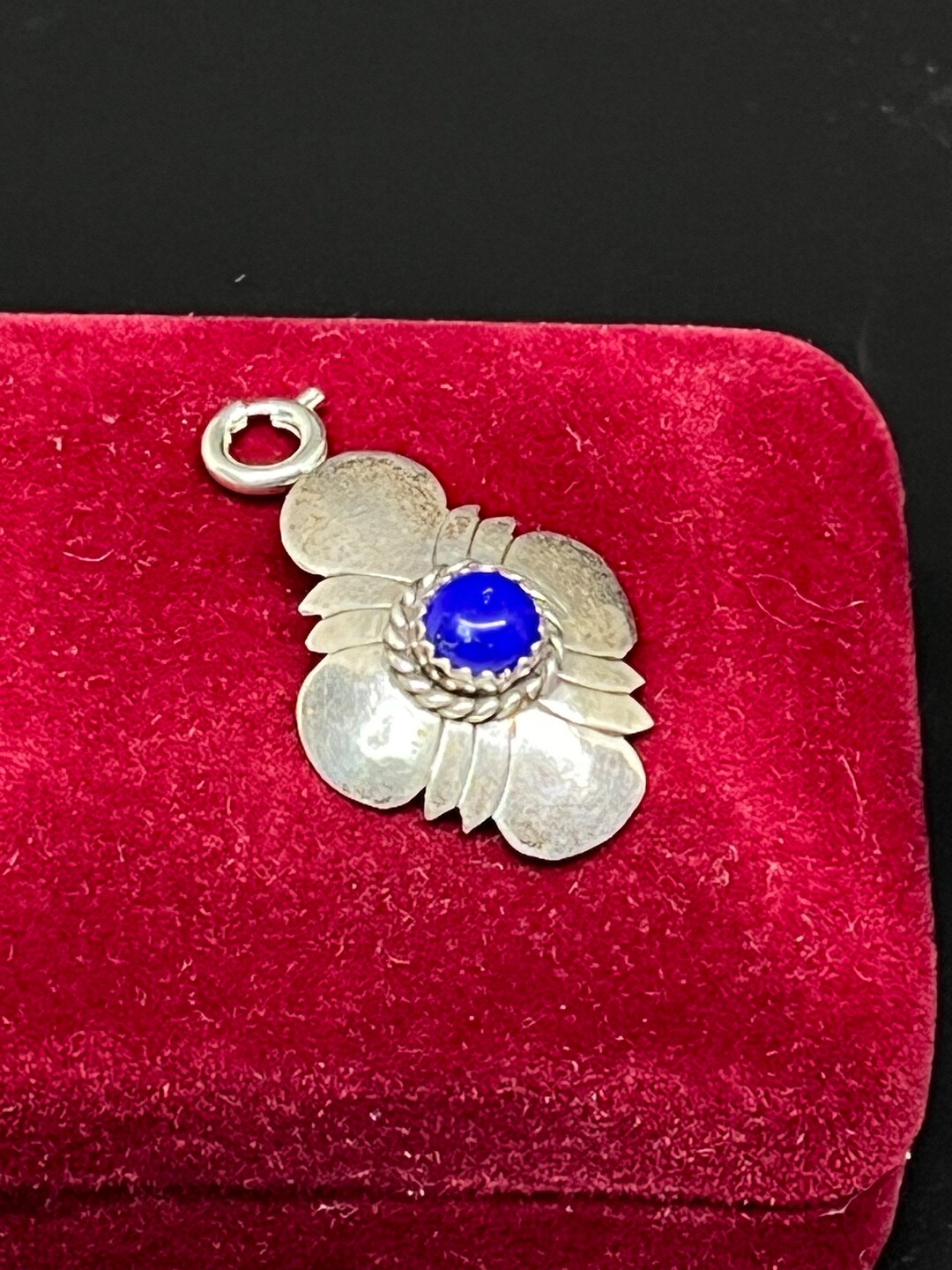 Vintage Southwestern Sterling Silver Lapis Shield Pendant - Etsy