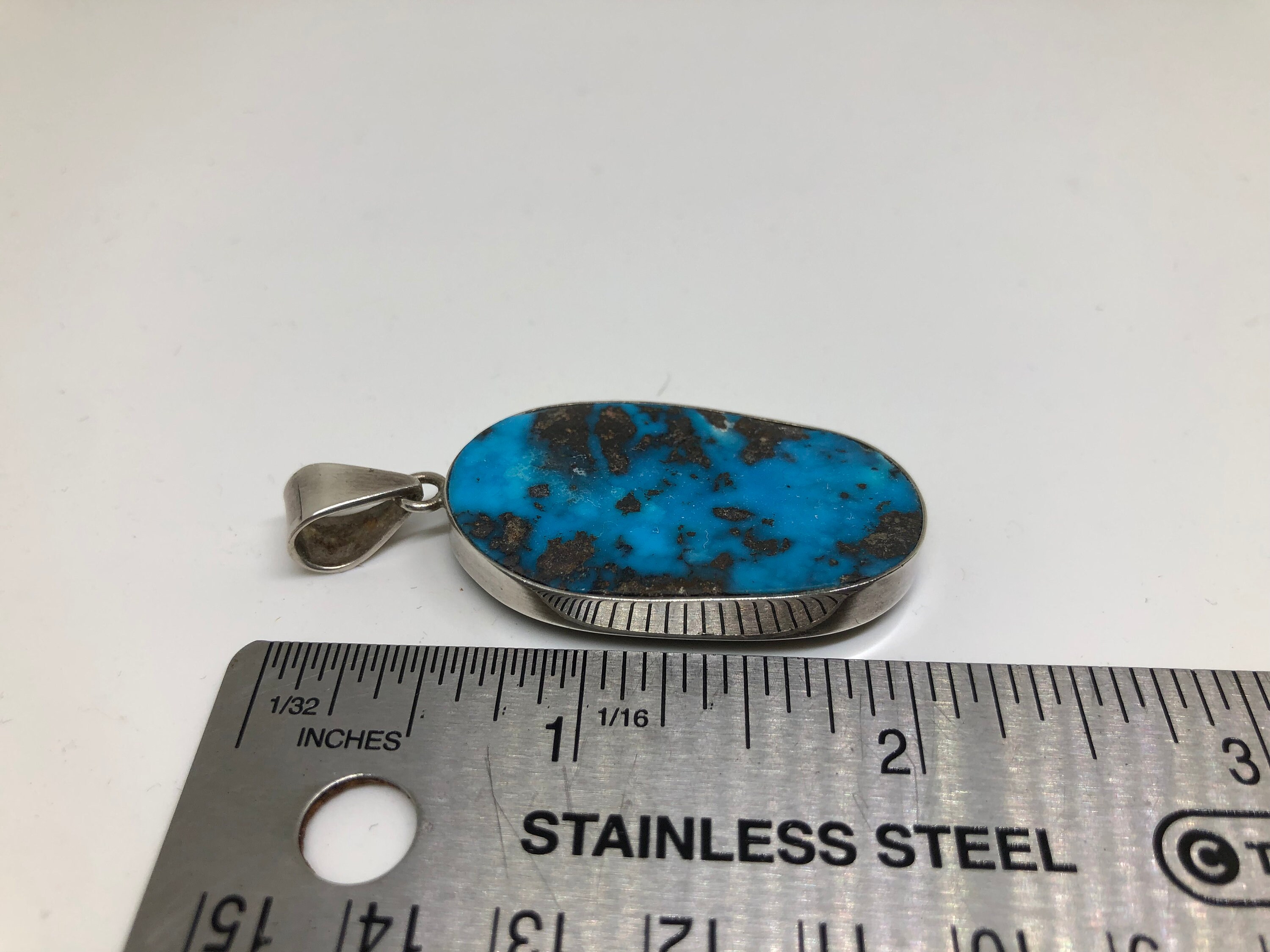 Authentic Native American Huge Fine Turquoise Pendant 18 GR. - Etsy