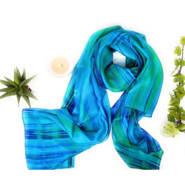 Green Blue Scarf - Etsy