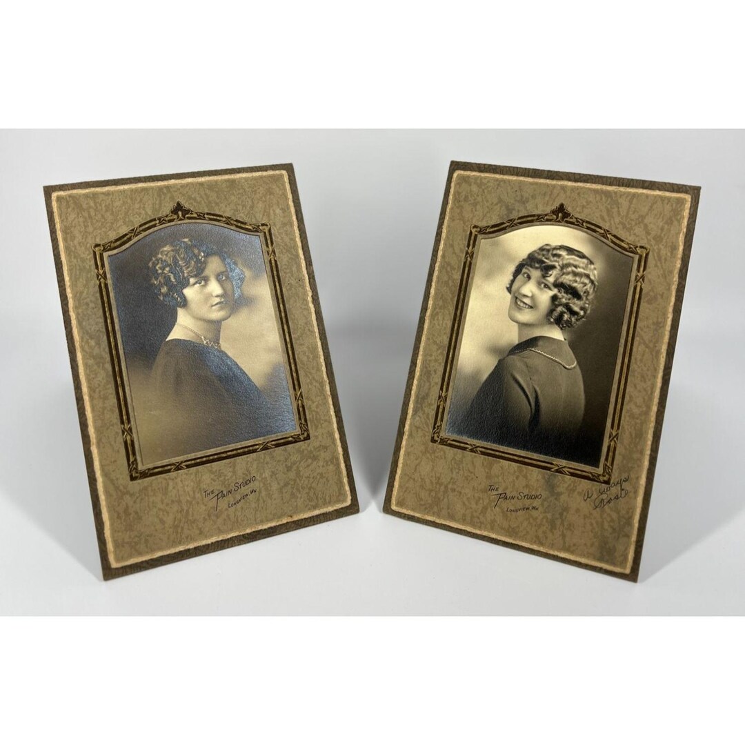 Vtg 1920s Art Deco Flapper Girl Portrait Photos Original Folder the ...