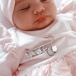 Personalized Silver Baby Brooch: Christening Gift, Keepsake Safety Pin ...