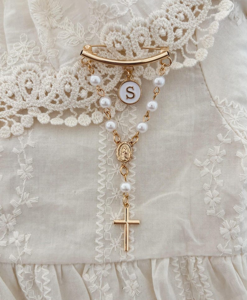 Catholic Baby Personalised Gift - Rosary Virgin Mary Religious ...