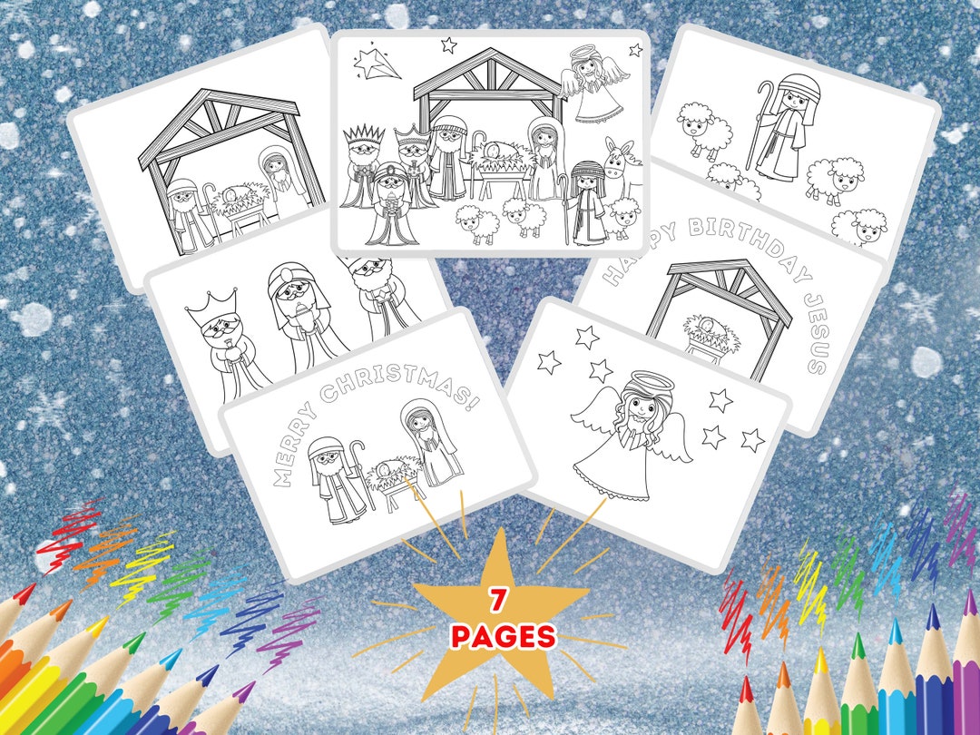 Christmas Nativity Colouring in Pages | Christian Kids Colouring in ...
