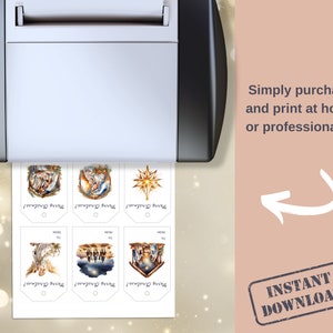 Christmas Nativity Gift Tags, Christian Printable Gift Tags, Digital ...