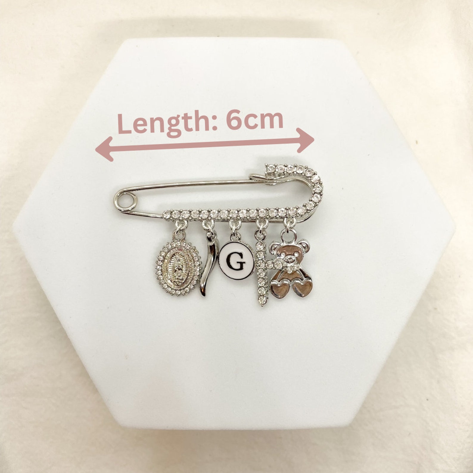 Personalized Silver Baby Brooch: Christening Gift, Keepsake Safety Pin ...