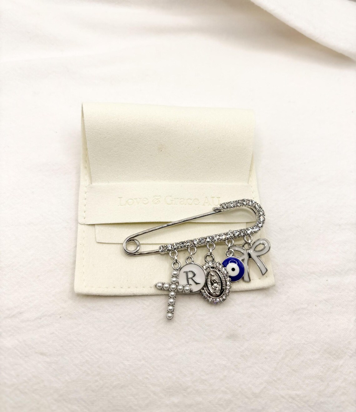 Personalized Silver Baby Brooch: Christening Gift, Keepsake Safety Pin ...
