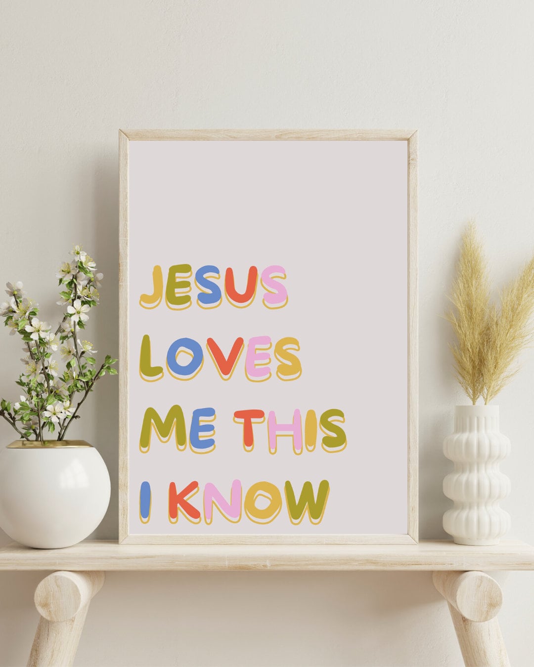 Jesus Loves Me Kids Nursery Wall Art Kids Bible Verse Printable ...