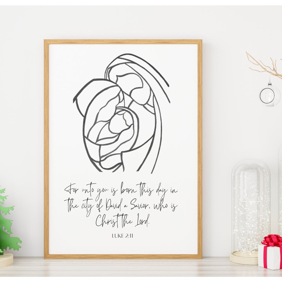 Printable Christian Christmas Art, Scripture Christmas Print, Bible ...