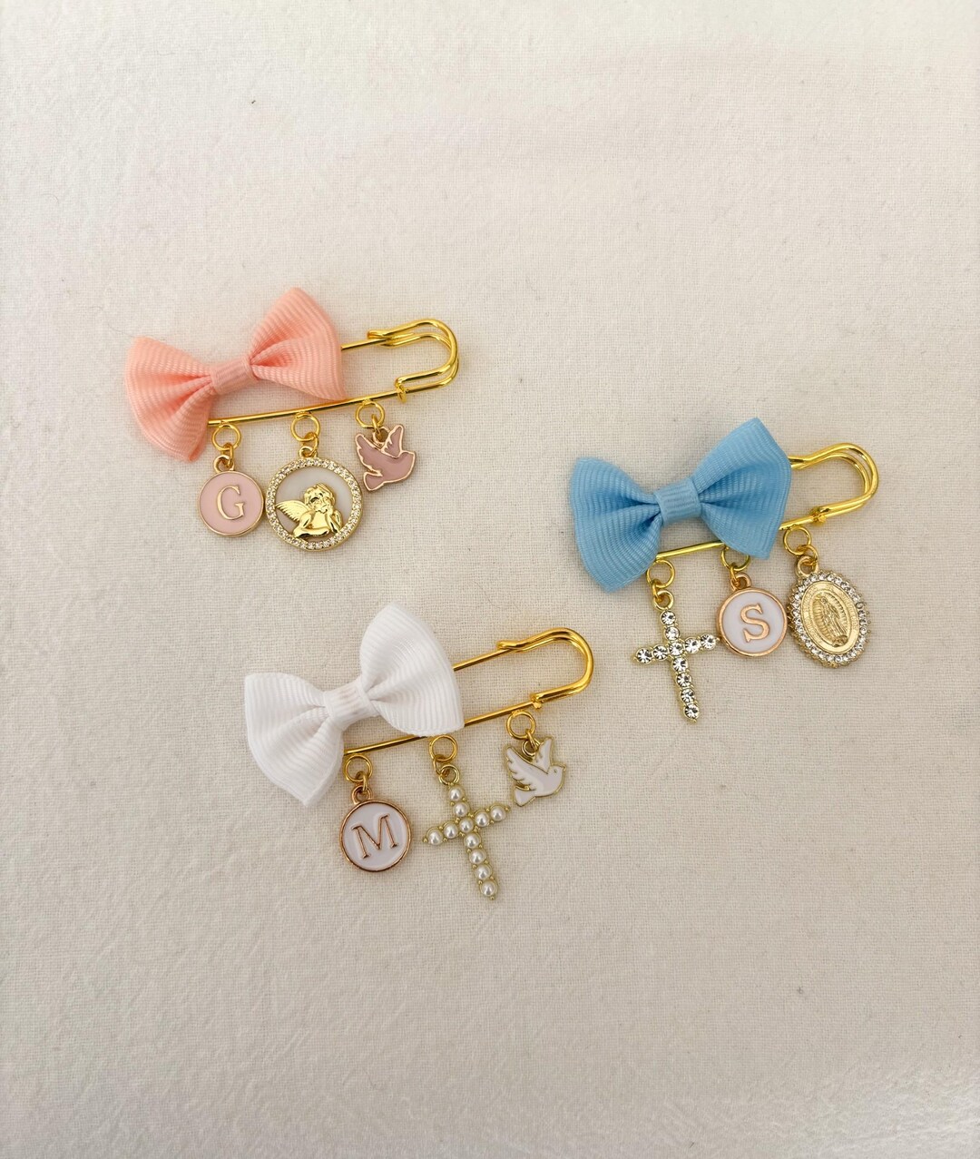 Personalised Baby Keepsake Gift, Safety Pin Bow Brooch, Present for ...