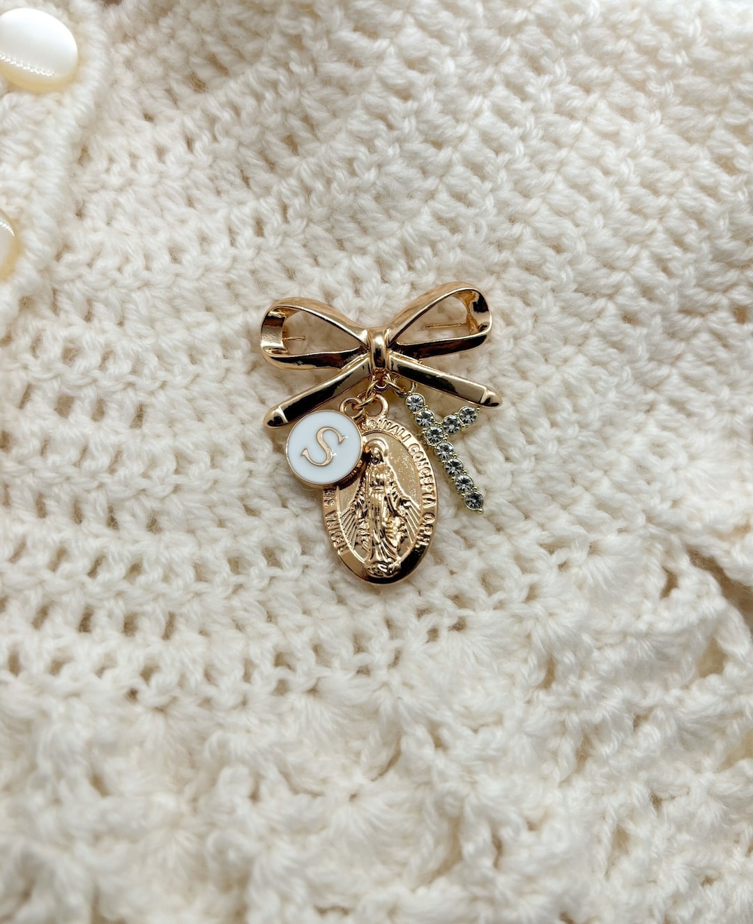 Catholic Baby Gift, Protection Pin, Baptism Gifts, Custom Christening ...