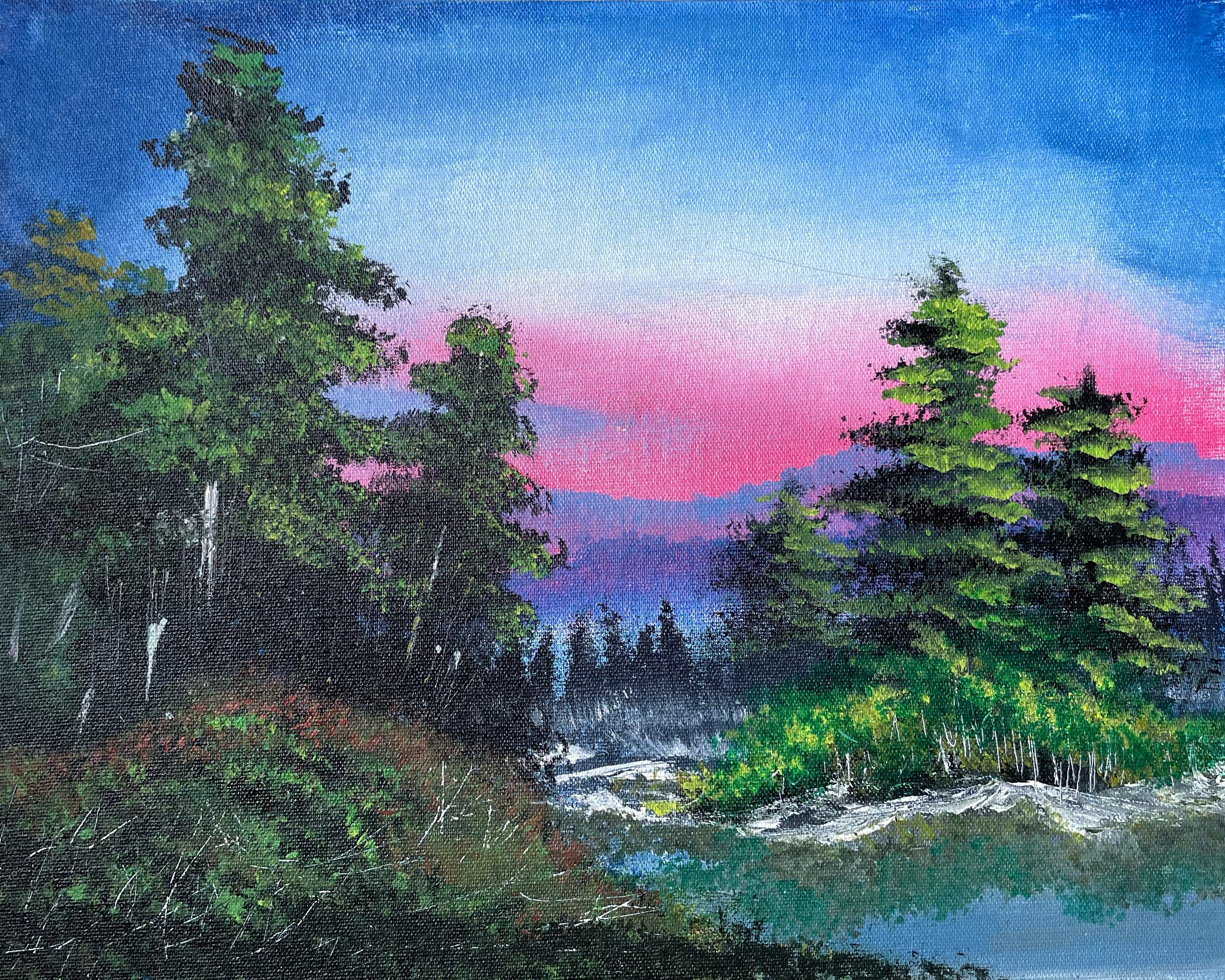 Landscape Painting Bob Ross Style Painting Acrylic - Etsy