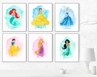 Princess watercolor | Etsy