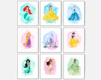 Princess watercolor | Etsy