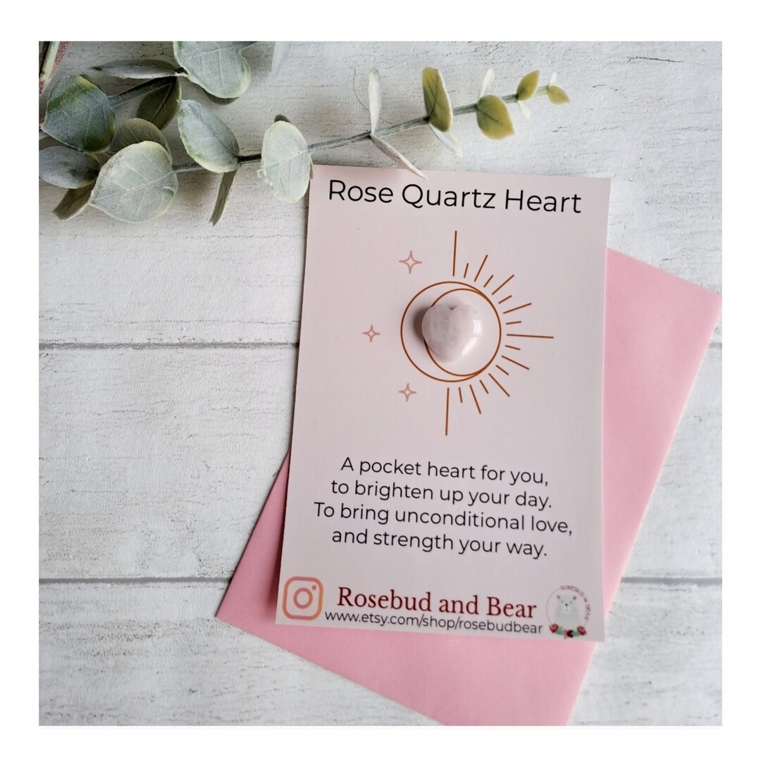 Rose Quartz Heart. Pocket Hug. Anxiety Infertility Grief - Etsy