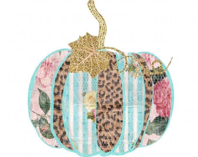 Shabby Chic Pumpkin Transfer, Leopard Pumpkin, Halloween, Autumn HTV ...