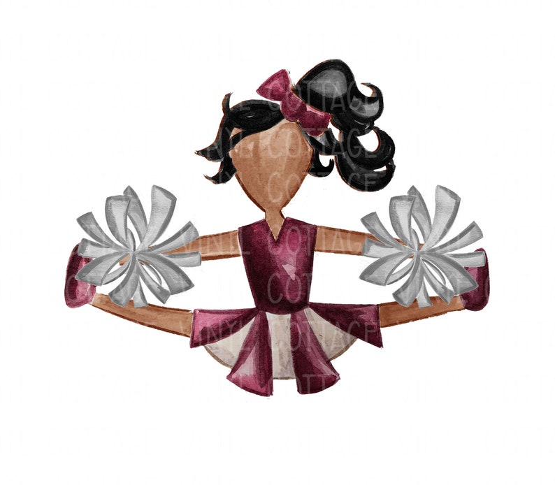 Maroon and Gray Cheerleader African American Cheerleader - Etsy France