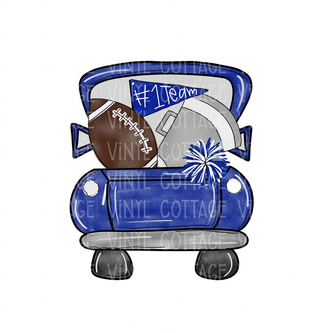 Blue Truck Transfer Football Tailgate Truck Sublimation - Etsy