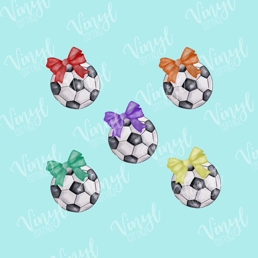 Soccer Ball With Bow Sublimation Transfer, Soccer HTV Transfer, DIY ...