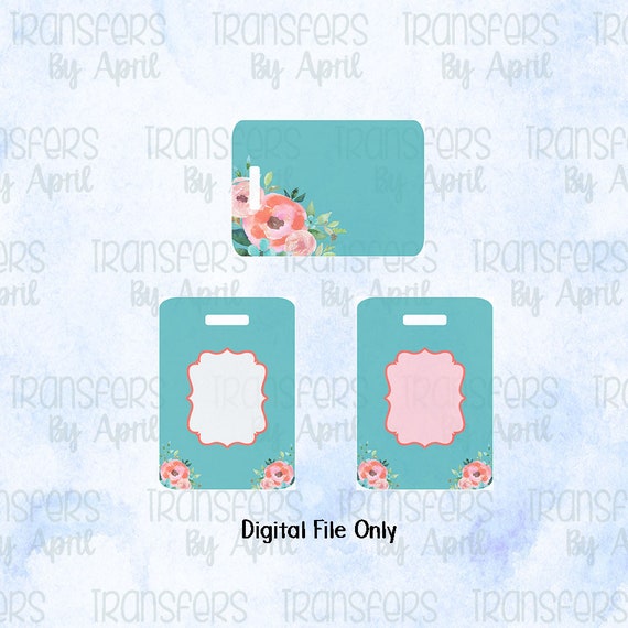 Luggage Tag Sublimation Template-digital File-mint Floral - Etsy