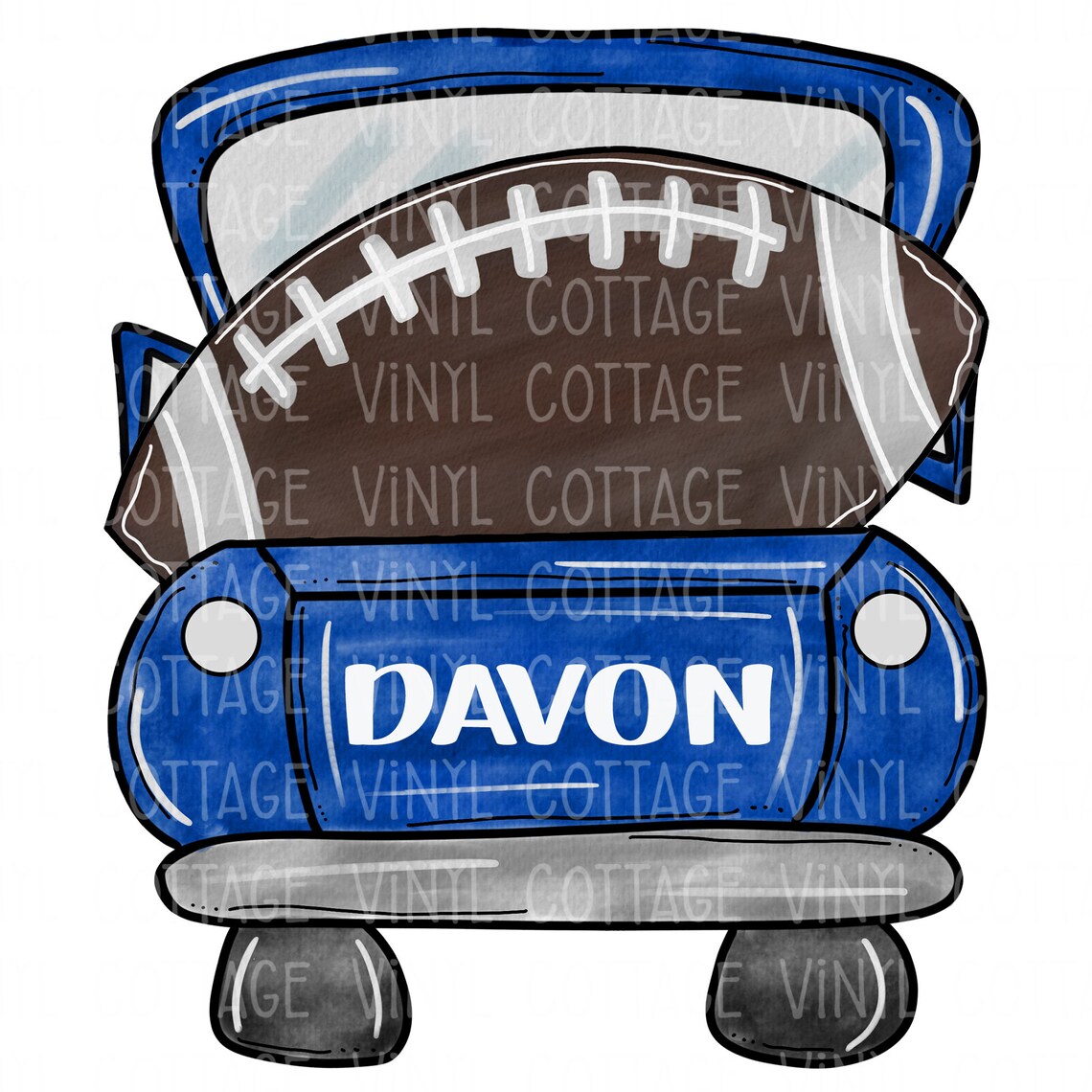 Blue Football Truck Transfer Royal Blue Tailgate Truck | Etsy