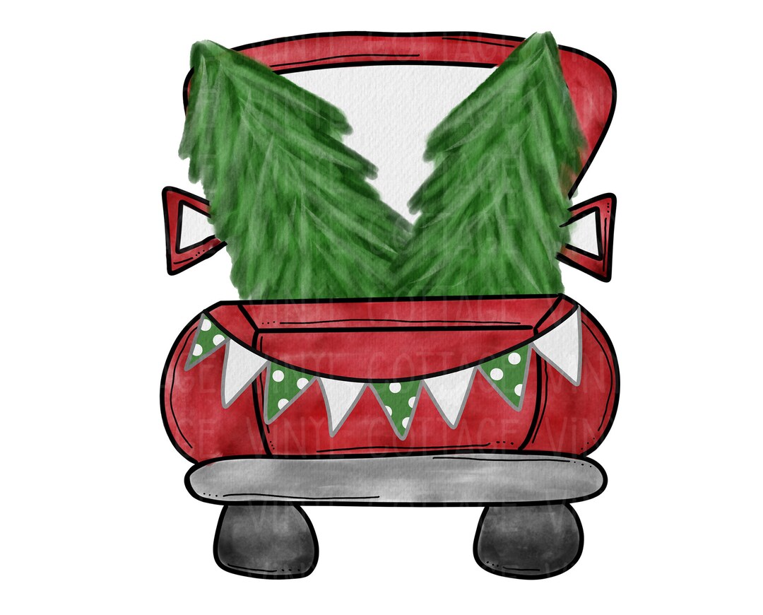 Red Christmas Truck Christmas Trees in Truck Sublimation - Etsy