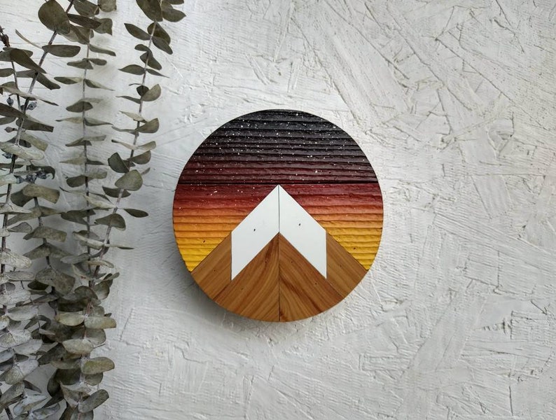 Round mountains small round design mini mountains wood | Etsy