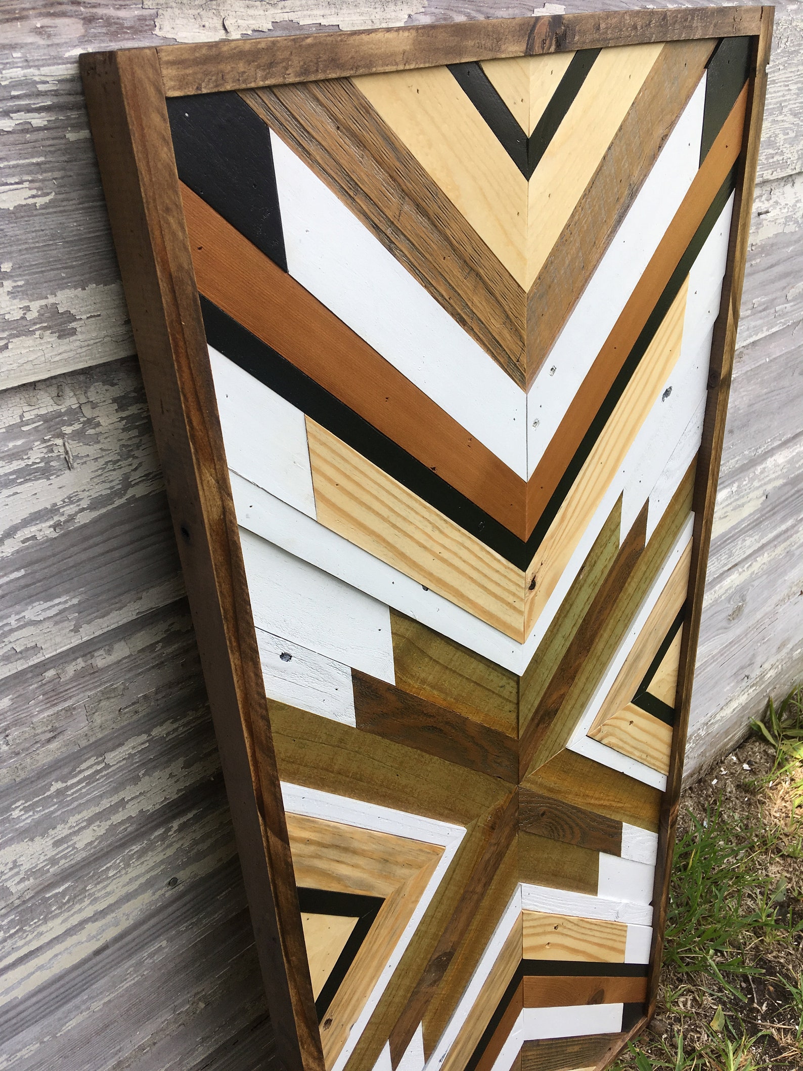 Geometric Wood Art Wooden Wall Art Hanging Geometric Decor | Etsy