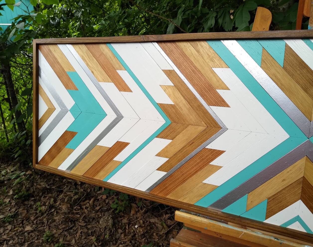 Geometric Wood Sign Wooden Wall Art Wood Mosaic Wall Art | Etsy