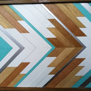 Geometric Wood Sign - Wooden Wall Art - Wood Mosaic Wall Art- Big Wall ...