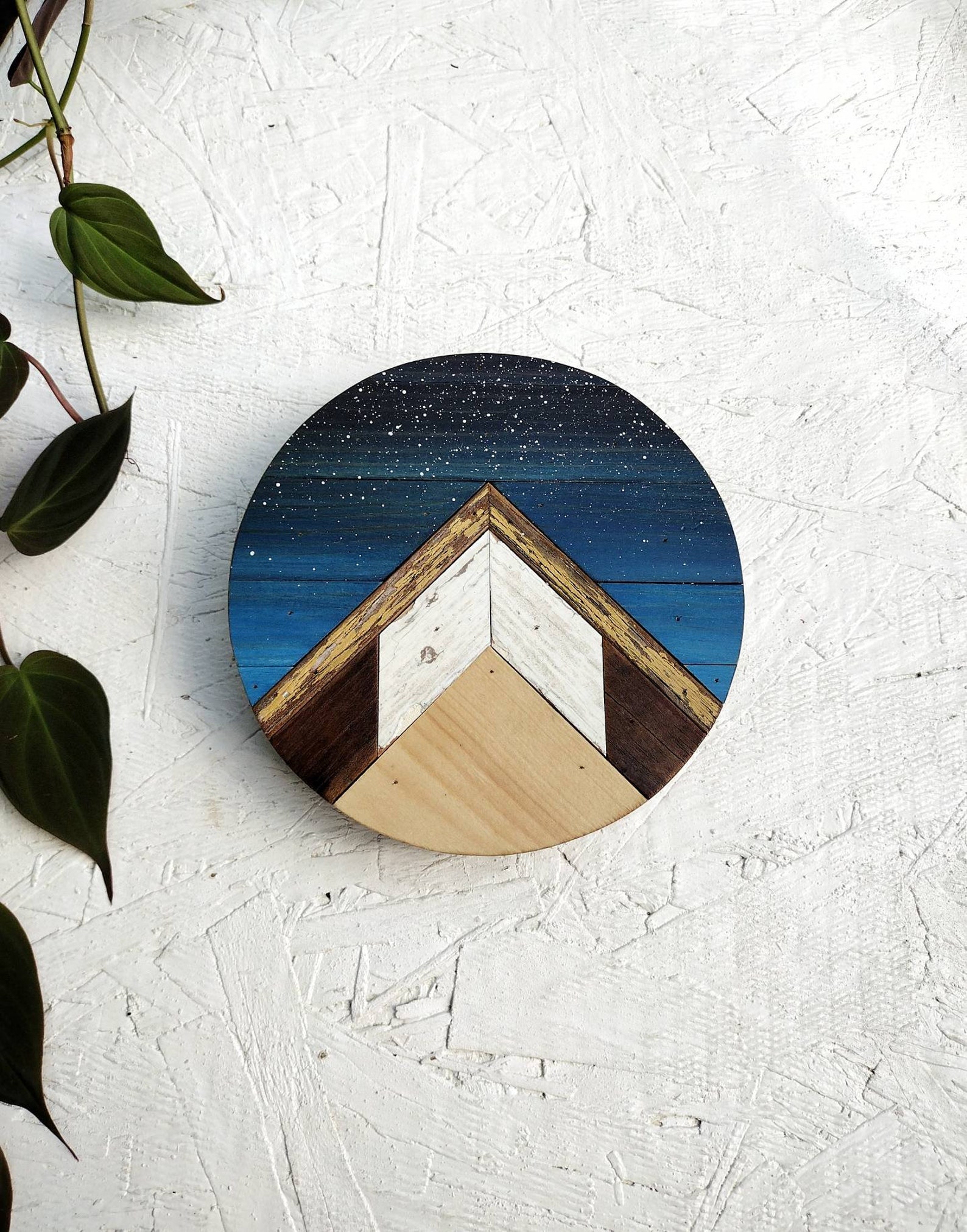 Round Mountains Small Round Design Mini Mountains Wood - Etsy