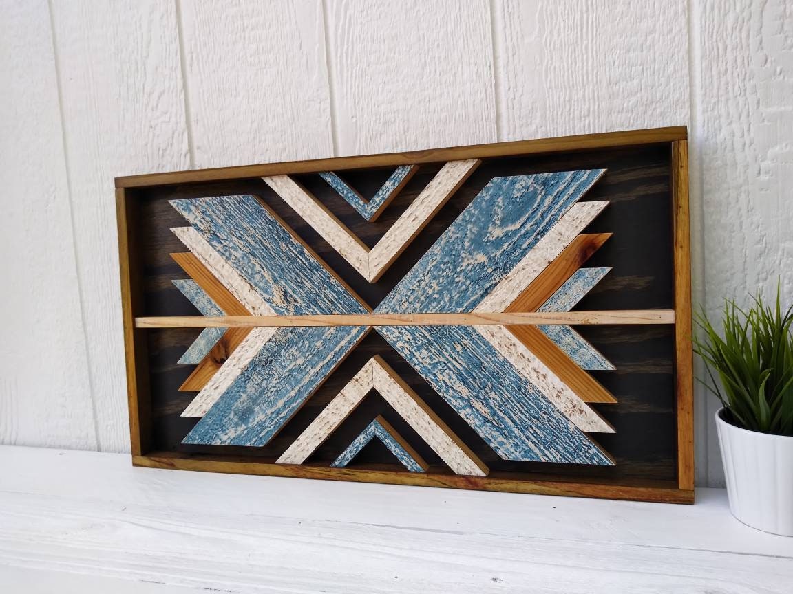 Geometric wood art nursery decor wood wall art rustic | Etsy