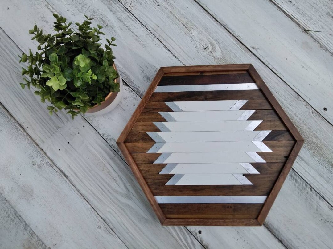 Wood Hexagon Hexagon Geometric Art Hexagon Wood Art - Etsy