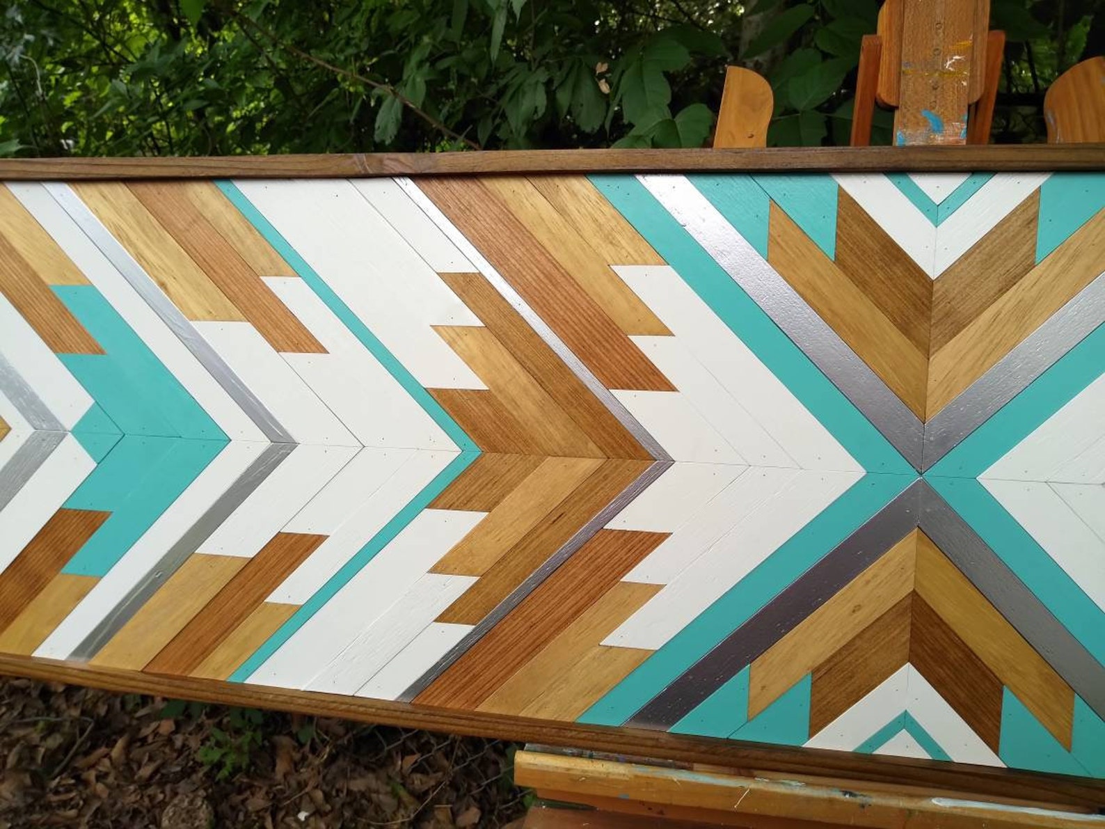 Geometric Wood Sign Wooden Wall Art Wood Mosaic Wall Art - Etsy