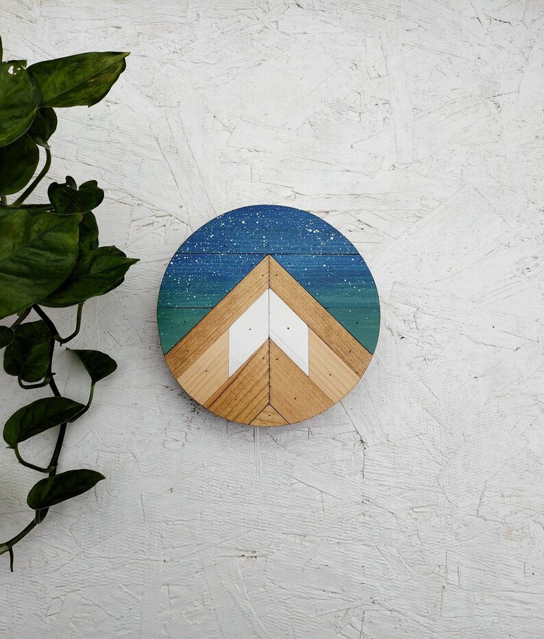 Round Mountains Small Round Design Mini Mountains Wood - Etsy