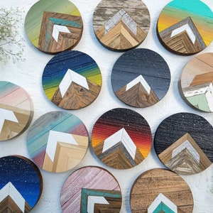 Round mountains small round design mini mountains wood | Etsy