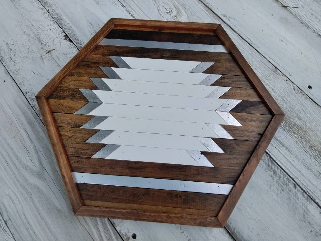 Wood hexagon hexagon geometric art hexagon wood art | Etsy