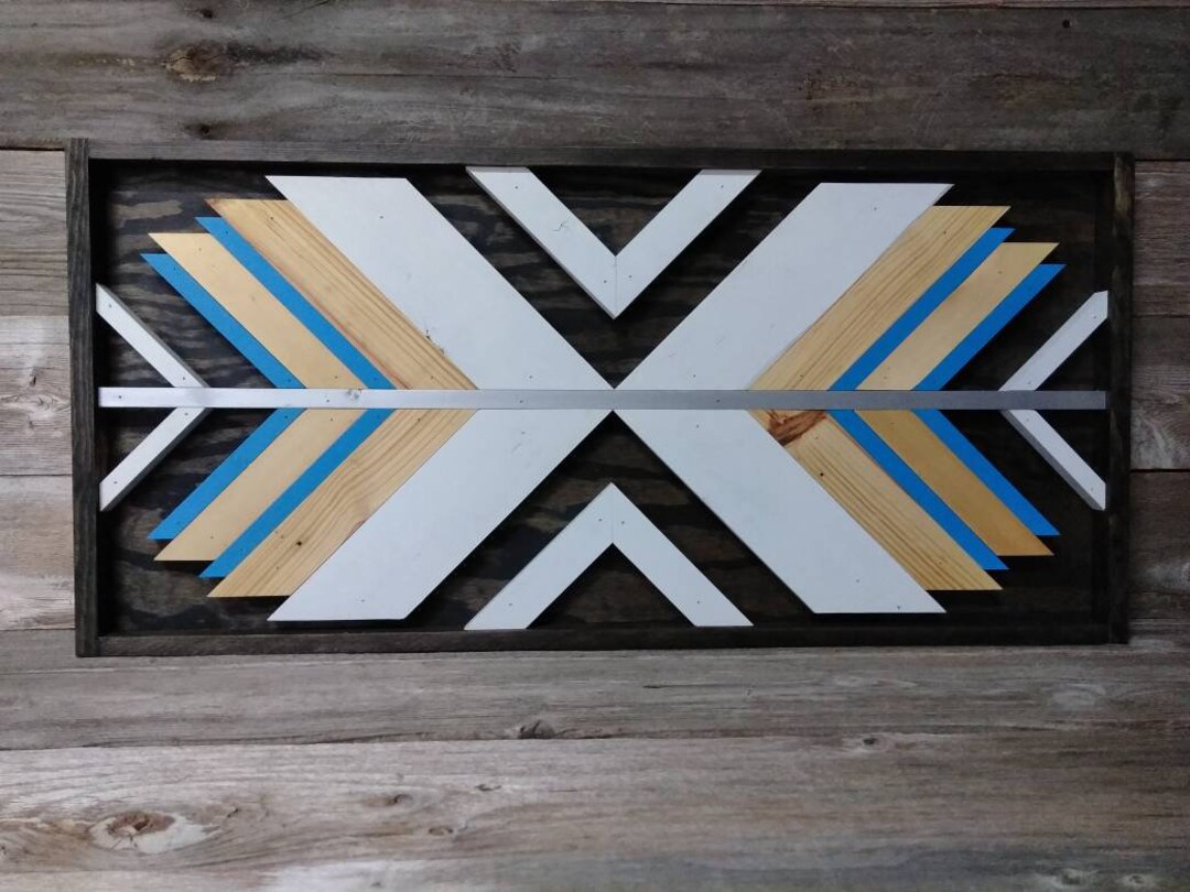 Geometric Wood Design - Minimalist Decor - Boho Decor - Reclaimed Wood ...