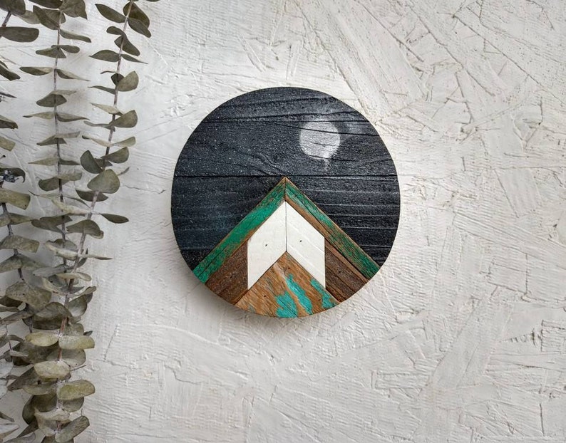 Round mountains small round design mini mountains wood | Etsy